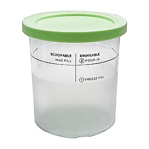 CXQ XL Family Size Ice Cream Pint Container, Compatible with Ninja NC501 CREAMi Deluxe 11-in-1 Ice Cream & Frozen Treat Maker Model NC500/NC501/NC501H/NC501HBL/NC503HGN(Gray/Blue/Green/Yellow)