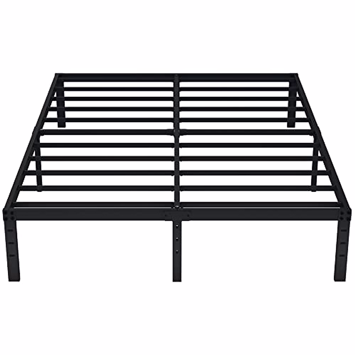 EMODA Queen Bed Frame No Box Spring Needed 14 Inch Heavy Duty Metal Platform BedFrame Queen Size with Steel Slats, Easy Assembly, Black
