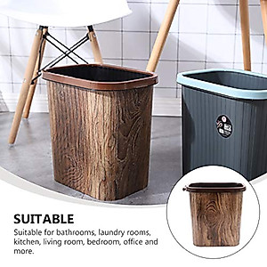 Garneck Rustic Farmhouse Wastebasket Bin Trash Can Decorative Can for Bathroom Kitchen Office Dorm Room Laundry