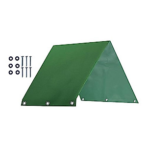 Gralara Kids Wooden Swingset Protection Cover, Backyard Playset Canopy Waterproof, with Mounting Screws, Reusable 90" x 43" Swing Set Replacement Tarp, Green