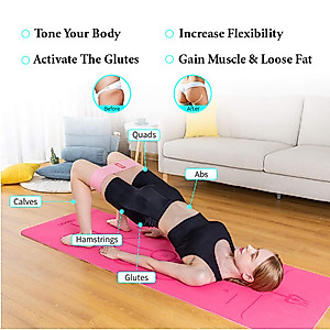 EILISON GLAMFIT Booty Resistance Bands for Women Legs and Butt (Set of 5), Exercise & Fitness Band - Cotton Loops Hip Thigh Glute Bands, Elastic Strength Squat Band (Level 5 - S - M - L- XL - XXL)