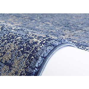 Luxe Weavers Distressed Blue 5 x 7 Area Rug Vintage Carpet