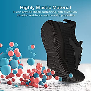 Womens Breathable Walking Shoes-Resistant Sport Tennis Shoes Fabric Lightweight Comfortable Casual Shoes Slip On Work Fitness Cycling Travel Sneakers All Black 9