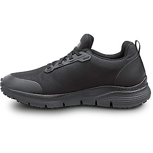 Skechers Work Arch Fit Jake, Men's, Black, Slip On Athletic Style, MaxTrax Slip Resistant, Soft Toe Work Shoe (9.5 M)