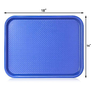 New Star Foodservice 24722 Blue Plastic Fast Food Tray, 14 by 18 Inch, Set of 12