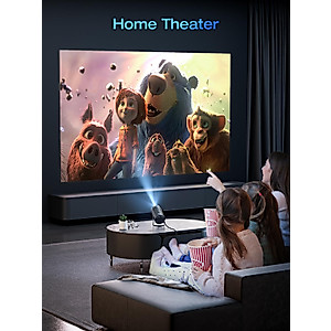 CLOKOWE 4K Projector with Wifi6 and Bluetooth5.2, 180° Rotation & Auto Keystone, Portable Outdoor Movie Mini Projector, Compatible w/ iOS/Android/HDMI/USB/TV Stick/Laptop