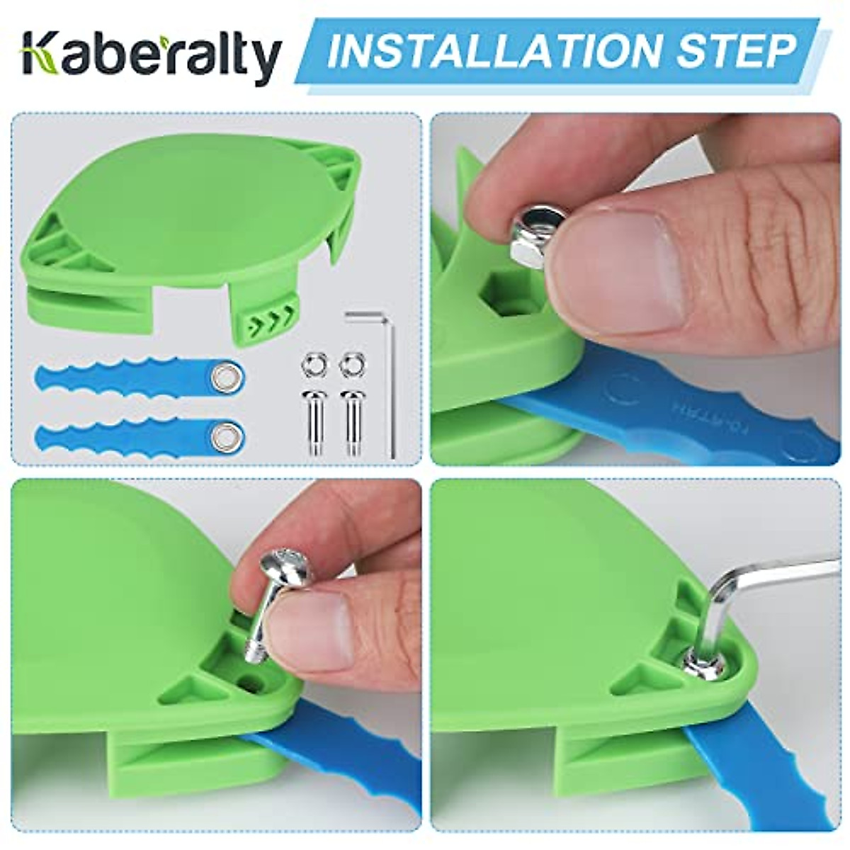 Kaberalty 2900719 Trimmer Head Blade+Spool Line 20ft 0.065" Compatible with Greenworks 2101602 2101602A STBA40B210,ST40B410,BST4000 Dual line String Trimmers (21 Pack)