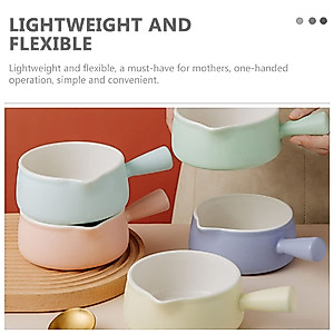 Hemoton Braising Pan with Lid Butter Pot Mini Butter Coffee Heater Korean Pots for Cooking Casserole Pot Stew Coffee Warmer Miniature Food Pink Milk Ceramics Baby Kitchenware