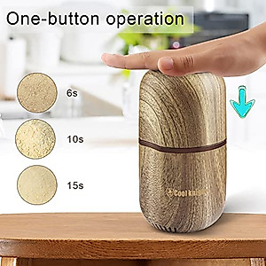 COOL KNIGHT Herb Grinder Electric Spice Grinder [Large Capacity/High Rotating Speed /Electric]--Electric Grinder for Spices and Herbs (Wood grain 2)