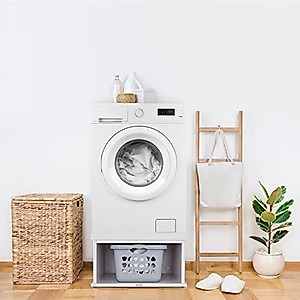Ivation | Wooden Laundry Pedestal for Washer & Dryer, Made to Fit All Machines - Whirlpool, LG, GE, Samsung, and More, Made of Durable Solid Wood Material, 33.86” x 29.92”