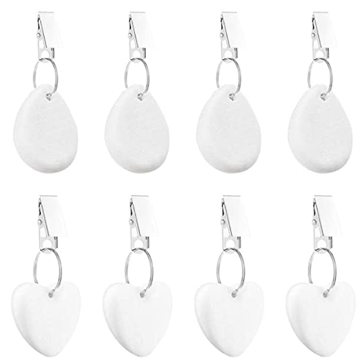 Morobor Tablecloth Weights Hangers, 8pcs Two Style Table Cover Weights with Stainless Steel Clip for Outdoor Family Dinner Garden Party Wedding Camping Picnic( White)