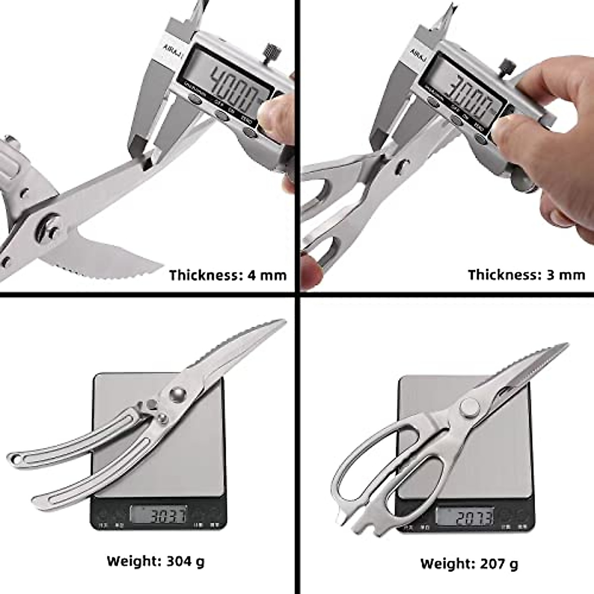 Heavy Duty Forged Poultry Shears,SinYe All PurPose Kitchen Shears with Magnetic Holder for Fridge,Pack of 2