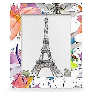 Dragonfly Colorful 4x6 Picture Frame Picture Frame for Wall and Tabletop Display, Horizontal and Vertical for Wall Mounting Dragonfly Wooden Photo Frame