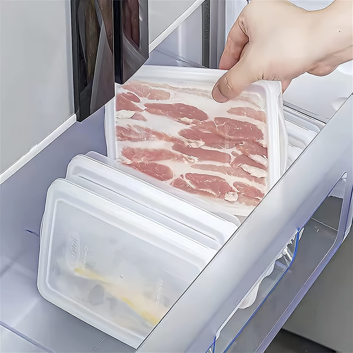 wulikanhua 2 Pack-Plastic Bacon Storage Containers with lids airtight Cold Cuts Cheese Deli Meat Saver Food Storage Container for Refrigerators,Freezer, Lunch Box Cookie Holder meal prep container
