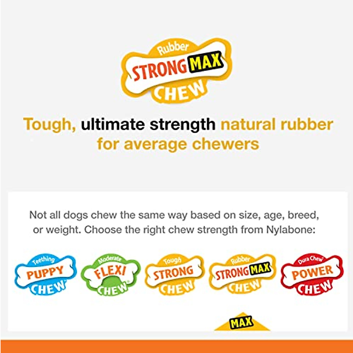 Nylabone Strong MAX Chew Cone Stuffable Chew Toy for Dogs MAX Cone Beef Medium/Wolf (1 Count)