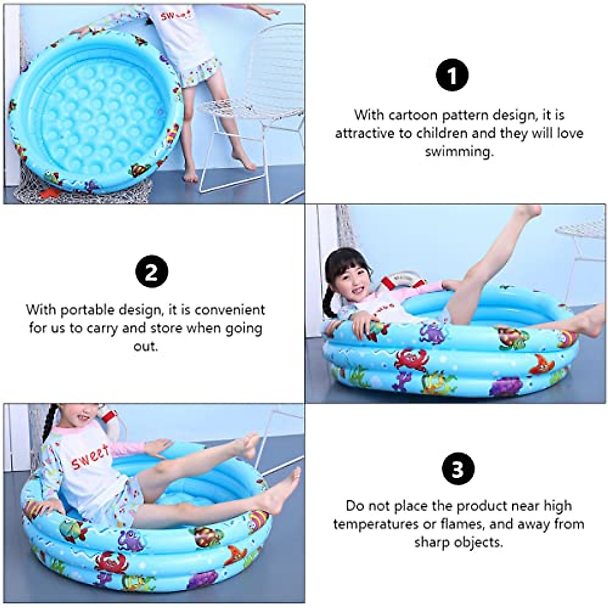 Portable Pool Inflatable Pool Garden Blow up Pool Kids Inflatable Pool Round Inflatable Pool Round Inflatable Baby Inflatables