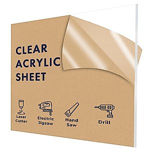 Falken Design Acrylic Plexiglass Sheet, Clear, 10" x 12" x 1/4"