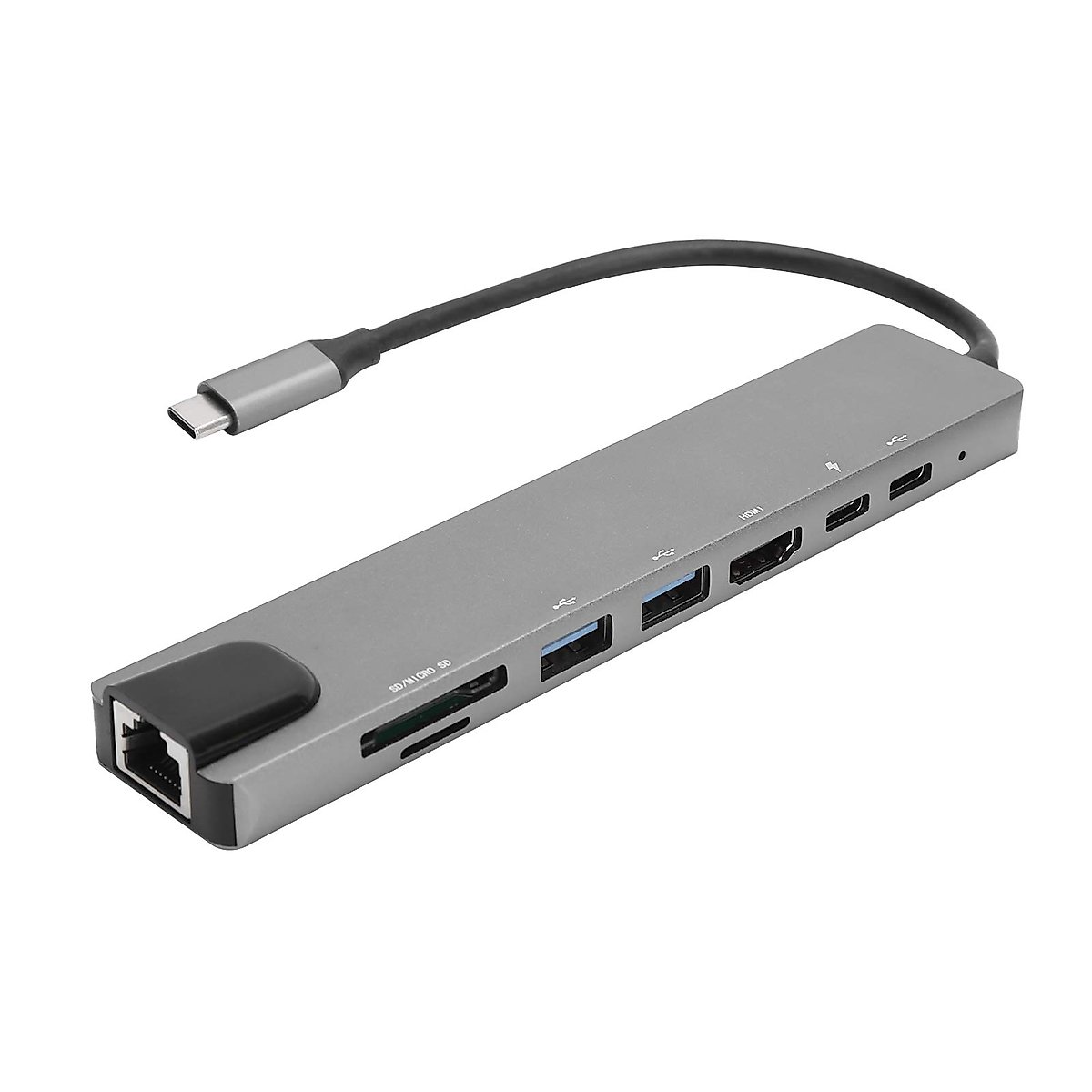 wendeekun TypeC Docking Station,8 in 1 TypeC Converter TypeC to PD/HDMI/RJ45/Memory Card/Storage Card/USB3.0 Adapter,Easy and Convenient Expansion