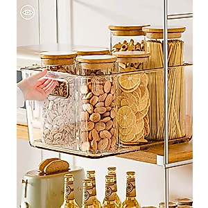 VOMOSI Large Clear Plastic Storage Bins with Lids - 6 Pack Stackable Bins for Pantry Organization, Office, and Bathroom Kitchen