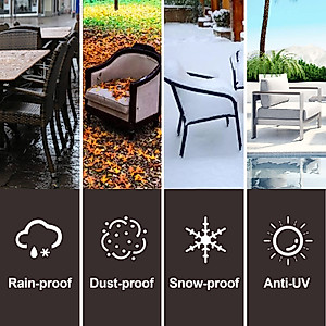 PureFit Outdoor Chair Covers Waterproof Patio Chair Cover, Heavy Duty Lounge Deep Seat Cover for Outdoor Furniture, Lawn, Deck, and Backyard, Anti-fade & Tear Resistant, 28"W x 30"D x 31"H