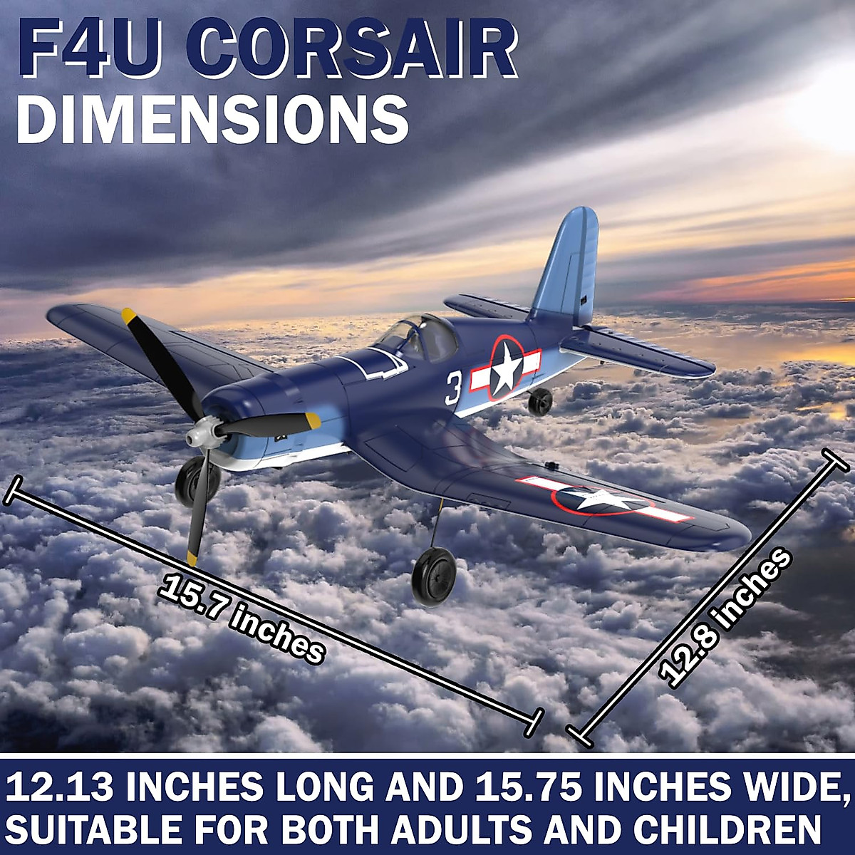 LEAMBE 4 Channel RC Plane - Ready to Fly Aerobatic Aircraft, Easy Control for Beginners, F4U Corsair RC Airplane Best Gift for Kids