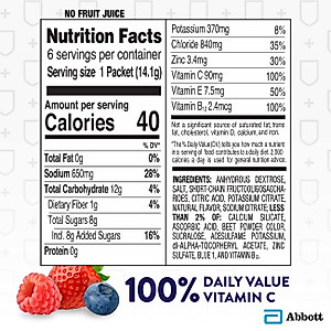 Pedialyte with Immune Support, Electrolytes with Vitamin C and Zinc, Advanced Hydration with PreActiv Prebiotics, Mixed Berry, Electrolyte Drink Powder Packets, 6 Count (Pack of 4)