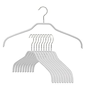 MAWA Ft Reston Lloyd Silhouette Series Non-Slip Space Saving Clothes Hanger for Shirts and Dresses, Style 41/F, Set of 10, White, Pack of 10, 10 Piece (12138)