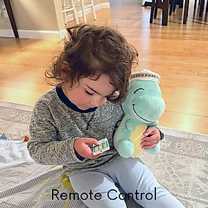 Mommy Yasmin - Soothe & Talking Kufi Dinosaur | Muslim & Islamic Toy | Eid Gift | Quran & Dua | Interactive + Relaxing | Remote | for Baby + Toddlers + Kids