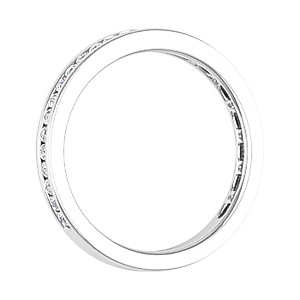 FINEROCK 1/3 Carat Channel Set Diamond Gold Wedding Band Ring in 14k White Gold (Ring Size 5.75) (I1-I2 Clarity)