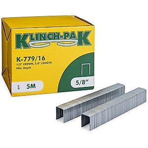 Klinch-Pak K-779/16, 5/8” Leg x 1/2" Wide Plier Staples, 5000 Per Package