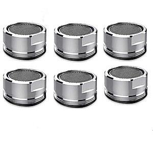 6 Pack Faucet Aerator 2.2 GPM Bathroom Sink Aerator Regular Standard Replacement Parts with Brass Shell 15/16-Inch Male Threads Aerator Faucet Filter with Gasket for Kitchen Bathroom