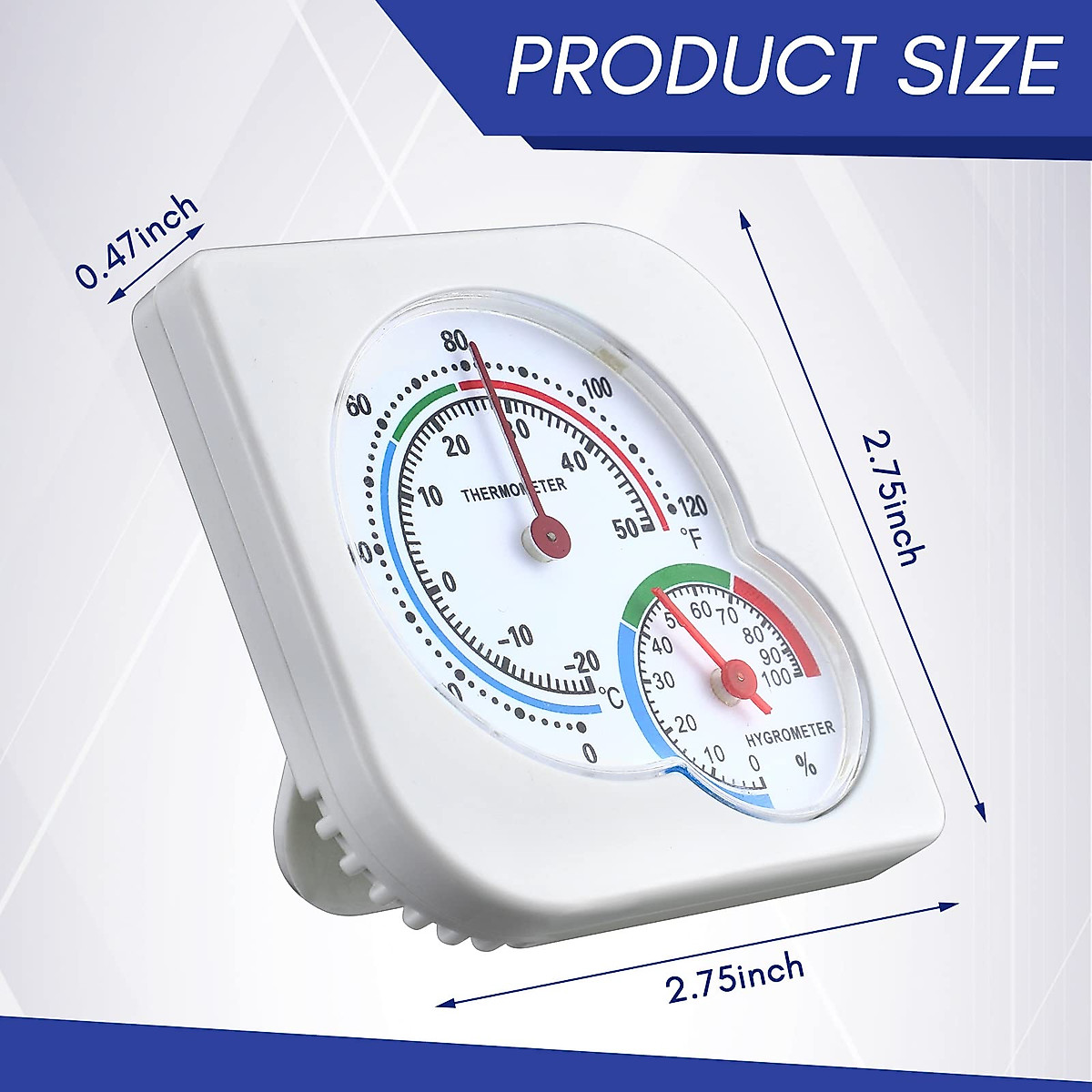 Kathfly 6 Pcs Indoor Thermometer and Humidity Gauge Indoor Mini Thermometer Hygrometer Temperature Humidity Meter Temperature and Humidity Monitor with Pointers for Home, Kitchen, Planting Room