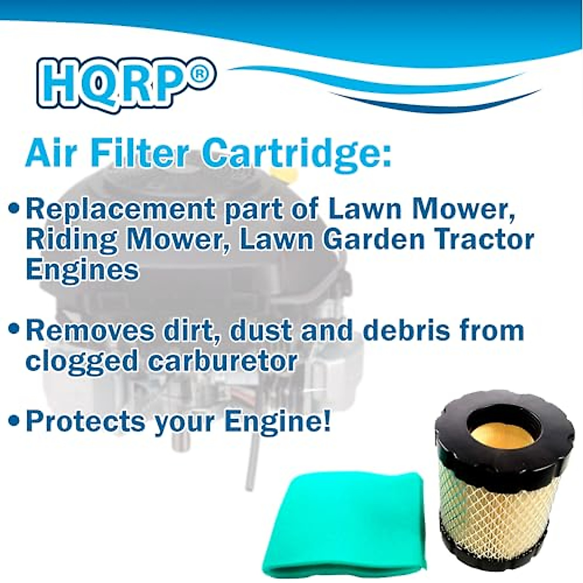 HQRP Filter with Pre-filter compatible with Briggs & Stratton 794935, 798897, 653412, 592496, 593217 fits 44M977, 44P977, 44Q977, 49L977, 49M977 Engines