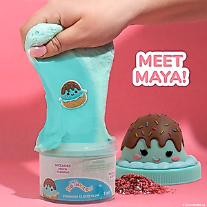 Original Squishmallow Maya The Ice Cream Premium Cloud Slime, Chocolate-Scented, Party Favors for Kids 8-12, Girl Toys 8-10 Years Old, Slime Kit for Girls Ages 8-12, Slime for Kids