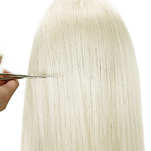 Armmu 26"-28" Long Hair Mannequin Head with 60% Real Hair, Hairdresser Practice Training Head Cosmetology Manikin Doll Head with 9 Tools and Clamp - #613, Makeup On