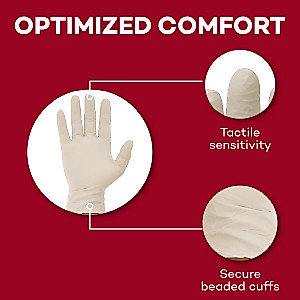 Dealmed Medical Exam Gloves – 100 Count, Cream Color, Small Latex Exam Gloves, Disposable, Professional Grade Latex Gloves, Multi-Purpose Use Medical Gloves for a First Aid Kit and Medical Facilities