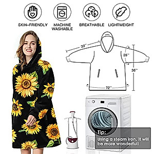 LetsFunny Blanket Hoodie,Oversized Wearable Sherpa Fleece Blanket Sweatshirt,Super Soft Warm Cozy with Giant Pocket,Gifts for Women Men Adults Teenagers Kids, One Size Fits All