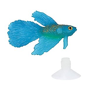 Artificial Silicone Betta Fish Tank Decoration, Aquarium Fake Fish High Simulation Lifelike Floating Betta Fish Tank Ornament