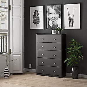 Tvilum Portland 5 Drawer Chest - Black