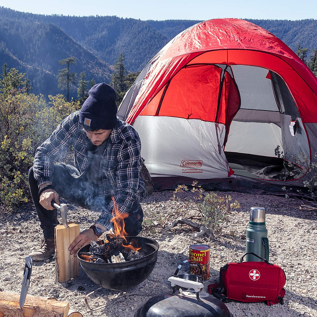 Surviveware Survival First Aid Kit - Emergency Preparedness at Home, Car, Office, Hiking, Camping & Outdoors Activities - 180 pcs Medical Supplies w/Removable MOLLE System & Labeled Compartments