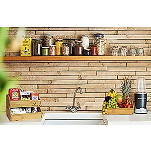Bamboo Storage Bin - Multipurpose Open Front Stacking Bins for Kitchen & Pantry - Configurable as 2 Tier Bamboo Fruit Basket on Countertop – Ideal for Vegetables, Potato and Onion Storage Bin