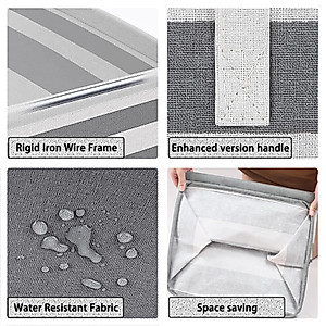 Kewjug 2-Pack Foldable Laundry Basket,Large Laundry Baskets with Handles,Waterproof Laundry Hamper,Collapsible Laundry Hampers for Clothes Organizer 80L (Black&Purple)