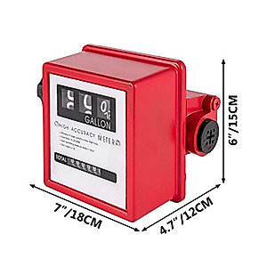 VEVOR Mechanical Fuel Meter 20 GPM, Fuel Flow Meter 3-Digital Batch Display Fuel Transfer Meter 1 Inch Diesel Fuel Flow Meter All Fuel Transfer Pumps Gasoline Flow Meter