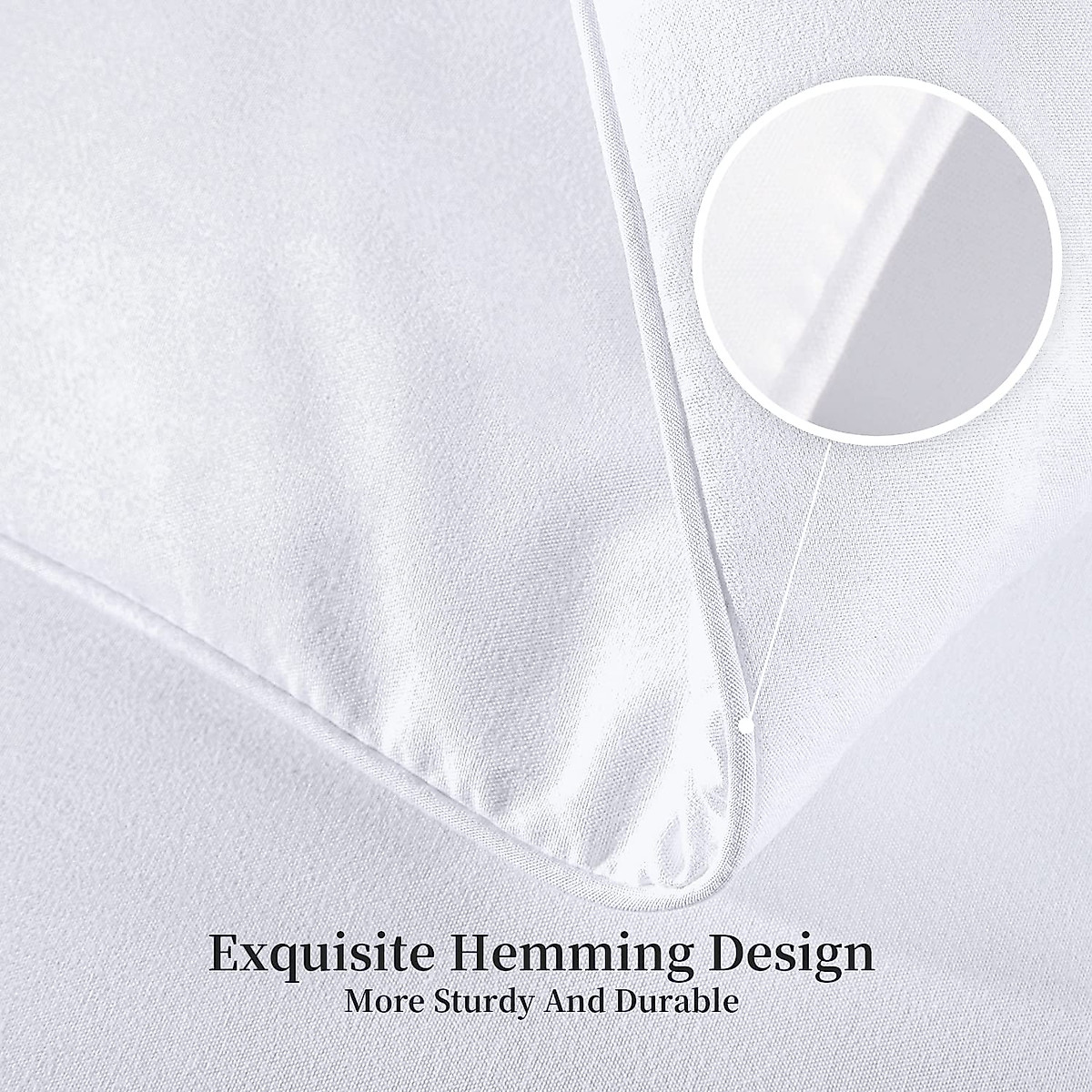 Kingsley trend Queen Comforter Duvet Insert - All Season Quilted Ultra Soft Breathable Down Alternative, Box Stitch White Comforter with Corner Tabs, 90x90