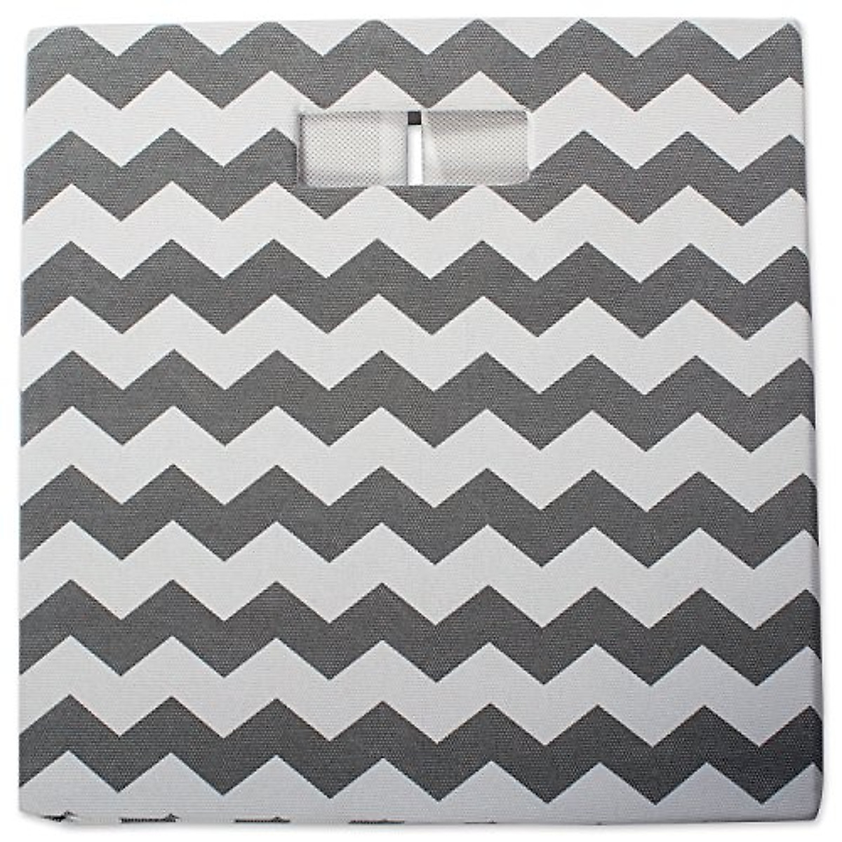 DII Collapsible Polyester Storage Cube, Chevron, Gray, Large