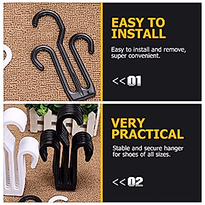 LIOOBO Sneaker Rack Bike Shoe Holder Drying Rack: 24pcs Plastic Cycle Shoe Hanger Towel Hooks Double Hooks Hanging Shoe Organizers Sneaker Shelf