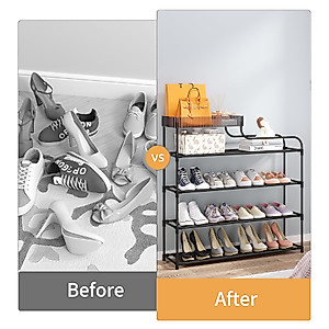Sywhitta 4-Tier Free Standing Shoe Rack With Storage Boxes - High Capacity Organizer for Corridor, Living Room, Balcony, Bedroom