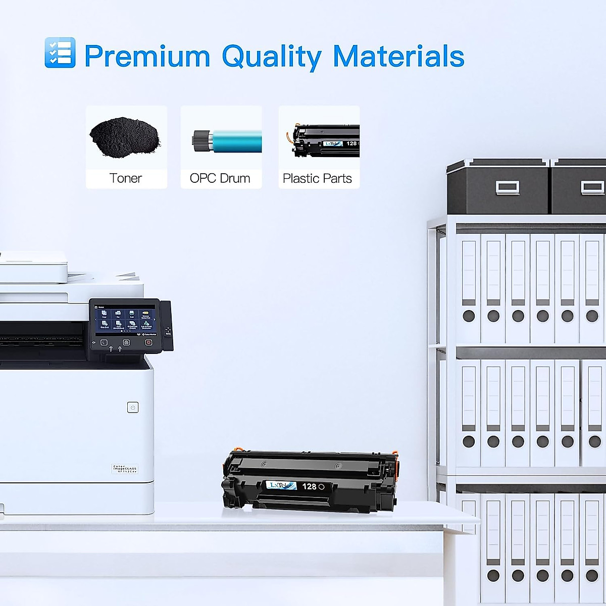 LxTek Compatible Toner Cartridge Replacement for Canon 128 CRG128 ImageCLASS D530 D550 MF4570dw MF4770n FaxPhone L190 L100 Printer Tray,4-Pack(Black)