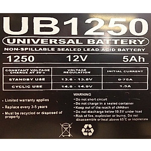 12V 5Ah UPS Battery for Universal Battery UB1250-12 Pack