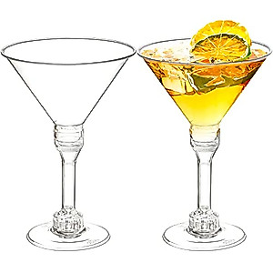 WUWEOT 60 Pack Plastic Martini Glasses, 5 Oz Unbreakable Tall Cocktail Glasses, Appetizer Dessert Cups Drinkware for Home Bar Restaurant Party Supply